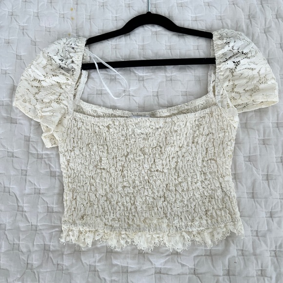 Princess Polly | Tops | Princess Polly White Lace Top | Poshmark